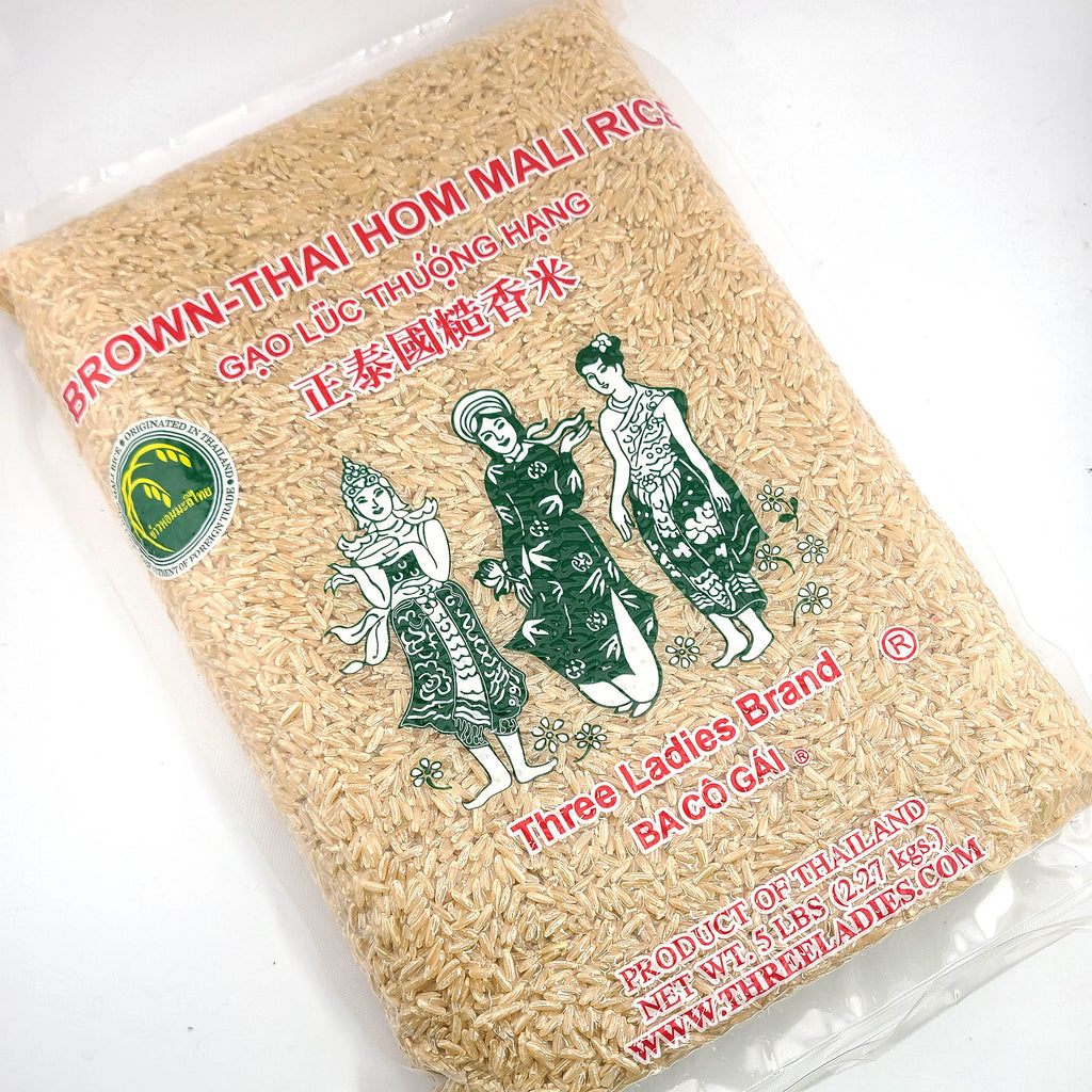 Three Ladies Thai Hom Mali Brown Jasmine Rice 5 lbs. (2.27 kgs ...