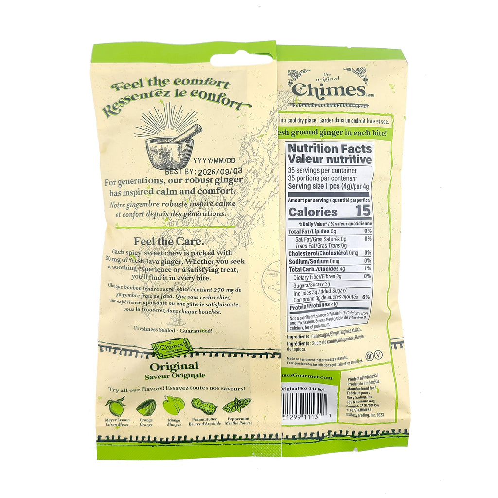 Chimes Ginger Chews Original Flavor 5 Oz. (Pack of 2) – SecretPantryLA