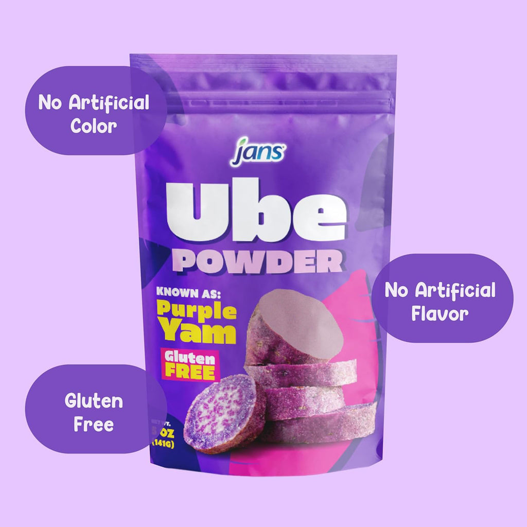Natural Ube Purple Yam Powder 100% Pure Ube 5 oz. by Jans (Pack of 6 ...