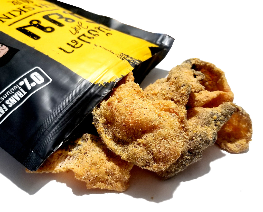 MAHA NIYOM Salted Egg Fish Skin Crisps SPICY 100 g. X 2 with Mini Sili ...