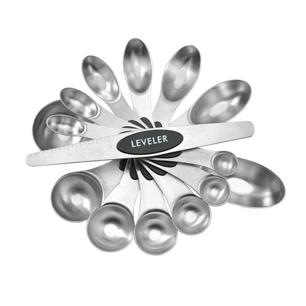 Modern Design Magnetic Measuring Spoons BLACK Set of 8 Stainless Steel ...