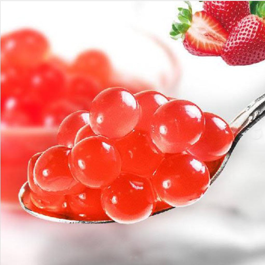 Bolle STRAWBERRY Popping Boba Pearls Bursting Boba 33.5 oz. (2 lbs. 1 ...