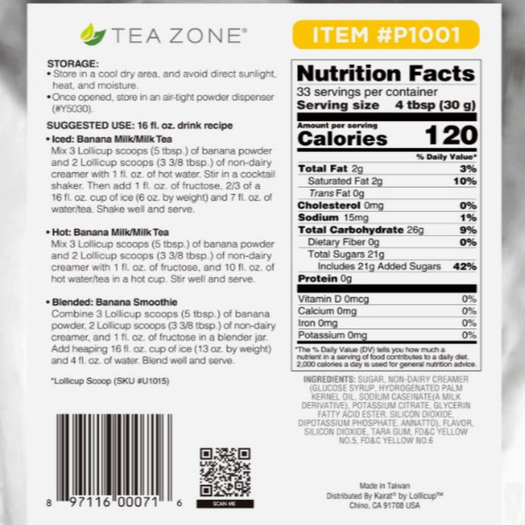 Tea Zone Banana Powder Mix 2.2 lbs. – SecretPantryLA