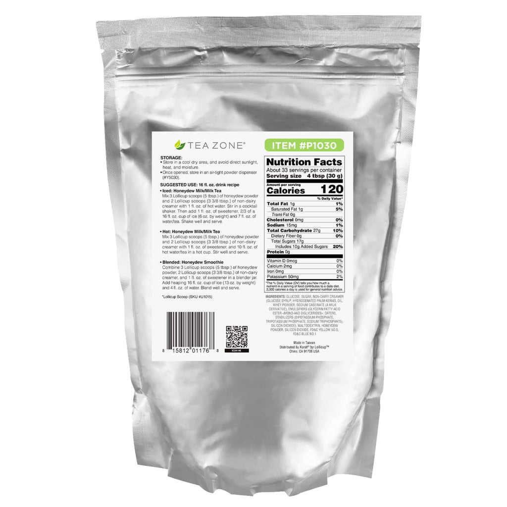 Tea Zone Honeydew Powder Mix for Milk Tea, Bubble Tea, Smoothie 2.2 lb ...