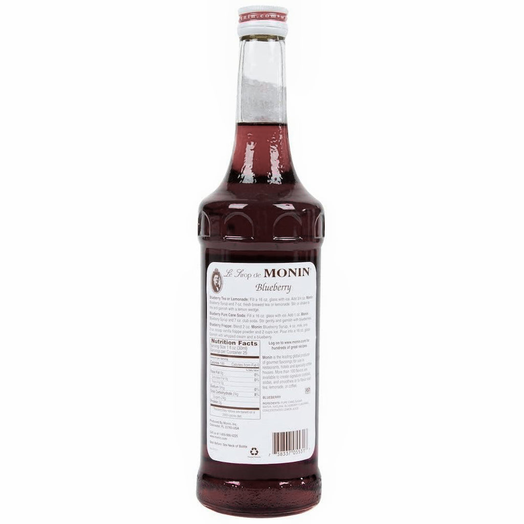 Monin Blueberry Syrup for Cocktails, Coffee, and Beverages 750 Ml. / 2 ...