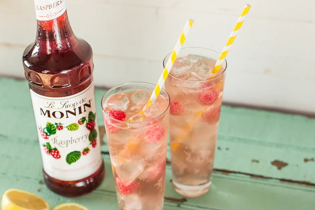 Monin Raspberry Syrup for Cocktails, Coffee, and Beverages 750 Ml. / 2 ...