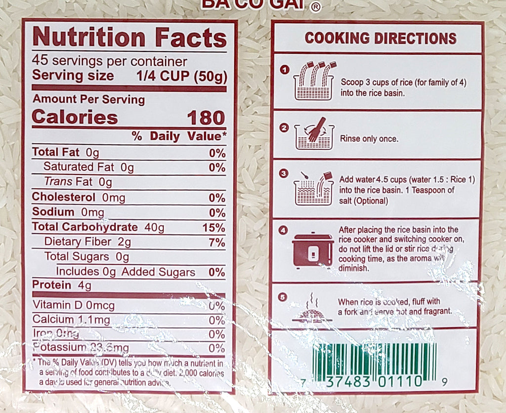 Three Ladies Organic Thai Hom Mali Rice Jasmine Rice 5 lbs. (2.27 kgs ...