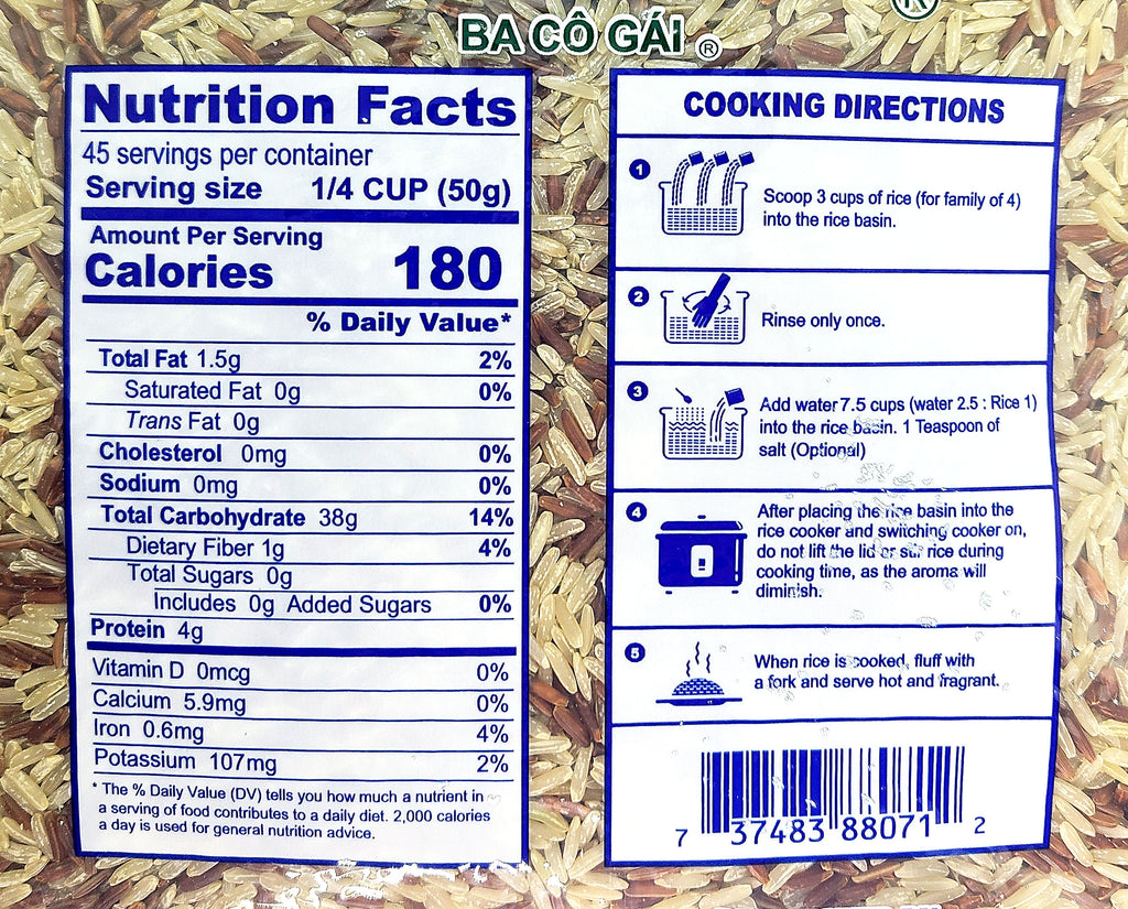 Three Ladies Red & Brown Rice Blend Pure Wholegrain Jasmine Rice 5 lbs ...