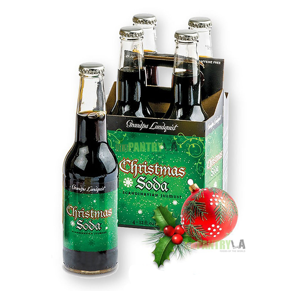 Grandpa Lundquist Christmas Soda Scandinavian Julmust 4-Pack with Tote ...