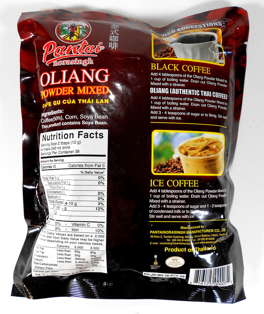 Pantai Thai Coffee Oliang Powder Mix (Pantai Norasing) 16 Oz. X 30 Fac ...