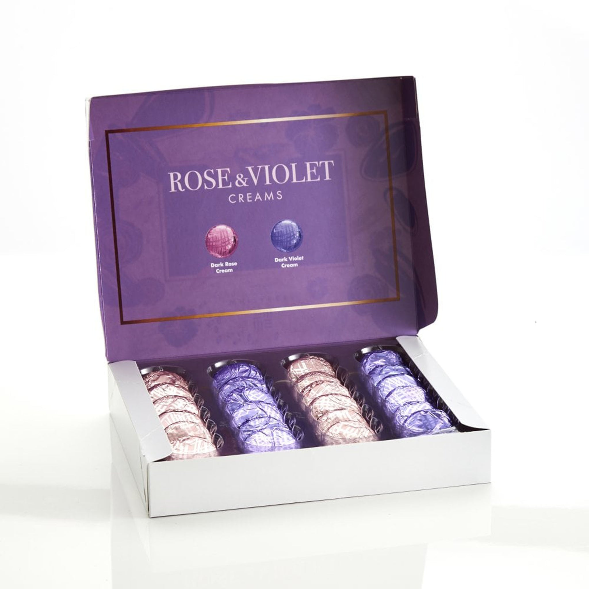 Whitakers Chocolates Dark Chocolate Rose & Violet Fondant Creams Cente ...